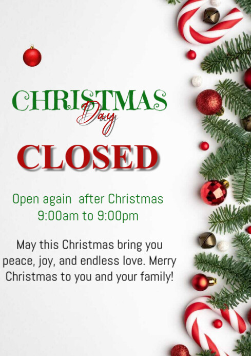 Happy Christmas day closed Template | PosterMyWall