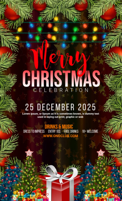 Happy Christmas Flyer Template | PosterMyWall