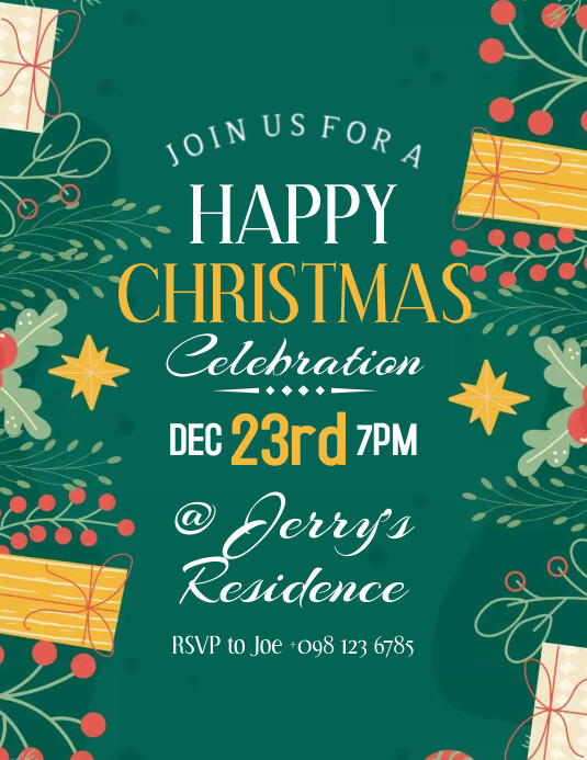 Happy Christmas Invitation Template | PosterMyWall