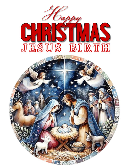 Happy Christmas Jesus birth Template | PosterMyWall