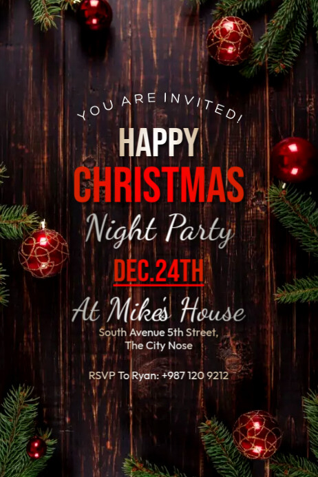 Happy Christmas Night Party Template | PosterMyWall