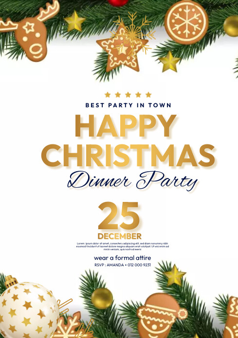 Happy Christmas Party Template | PosterMyWall