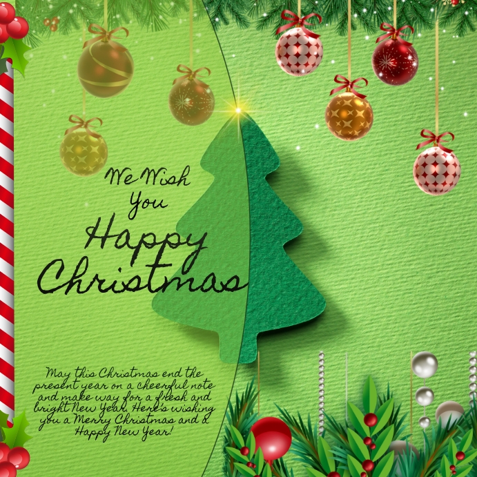 Happy Christmas wish card Template | PosterMyWall