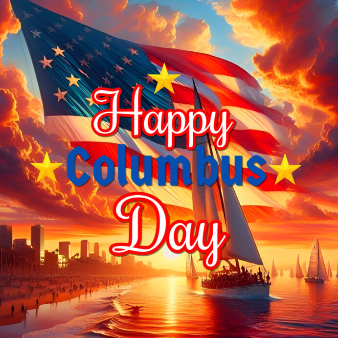 Happy Columbus Day Template | PosterMyWall