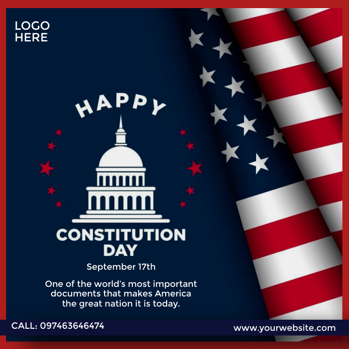 Happy Constitution Day America Template | PosterMyWall