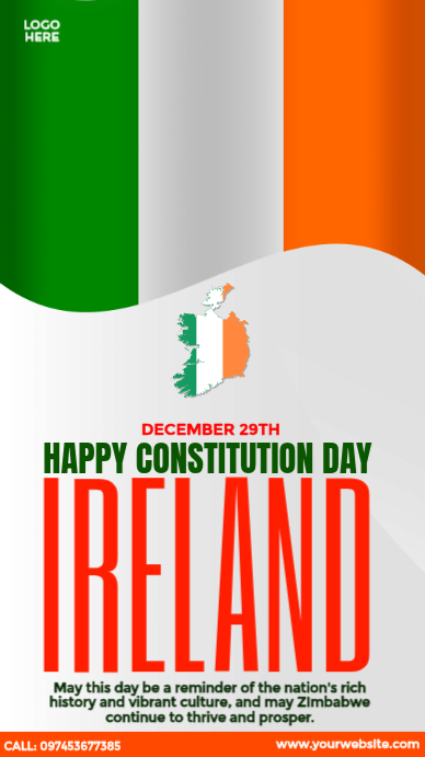 Happy Constitution of Ireland Template | PosterMyWall