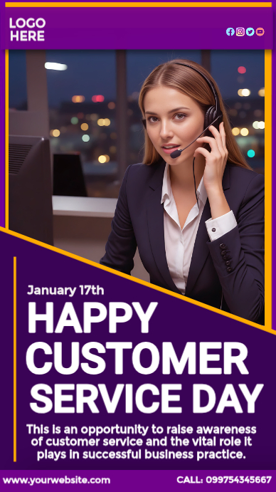 Plantilla de Happy Customer Service Day | PosterMyWall