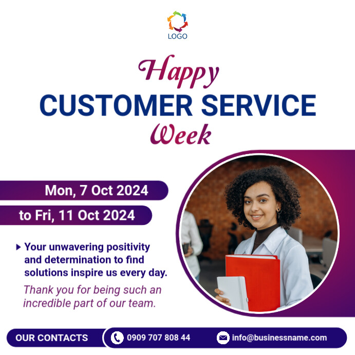 happy customer service week 2024 instagram post Template | PosterMyWall