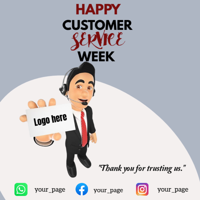 Happy customer service week instagram poster Template | PosterMyWall