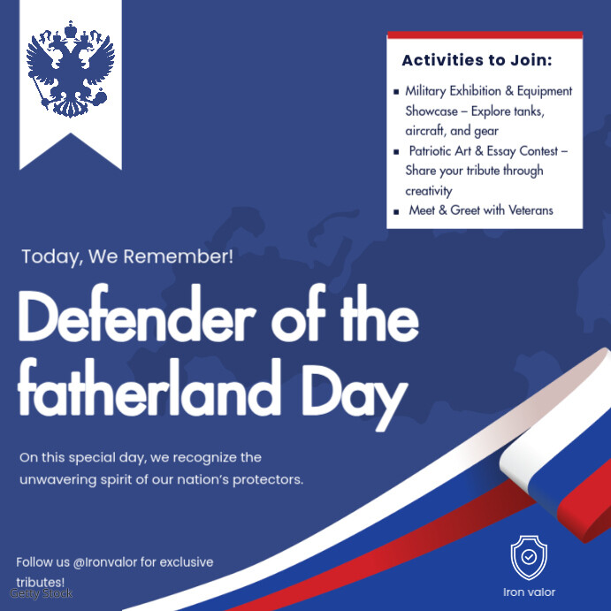 Modèle Happy defender of the nations square template | PosterMyWall