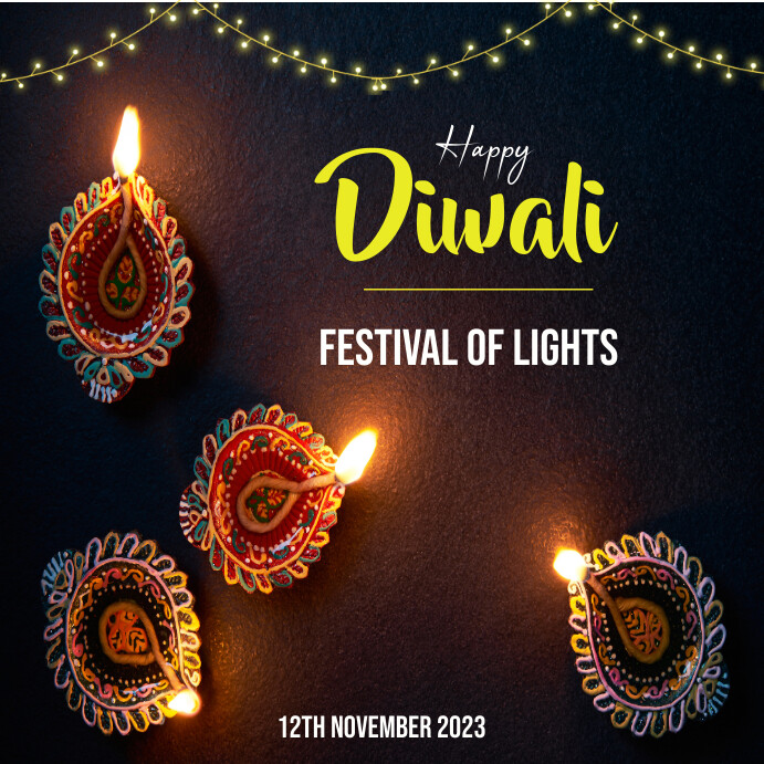 Copy of happy diwali,diwali festival of lights | PosterMyWall