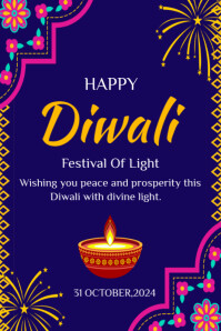 Happy Diwali Poster Design 2024 Template | PosterMyWall