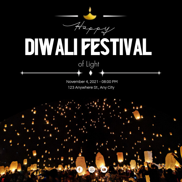 Happy Diwali Festival of Light IG Post | PosterMyWall