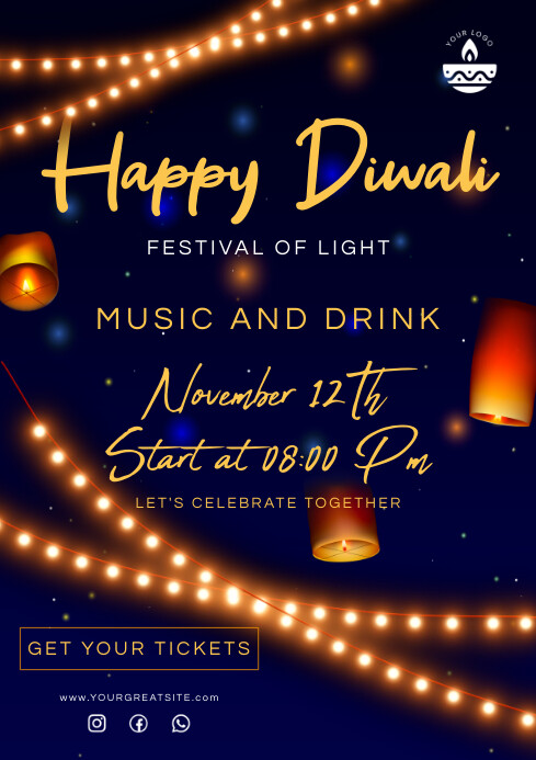 Copy of Happy Diwali Festival of Light Poster | PosterMyWall