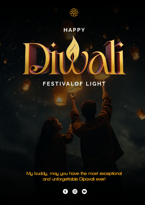 Happy Diwali Festival of Light Poster Template | PosterMyWall