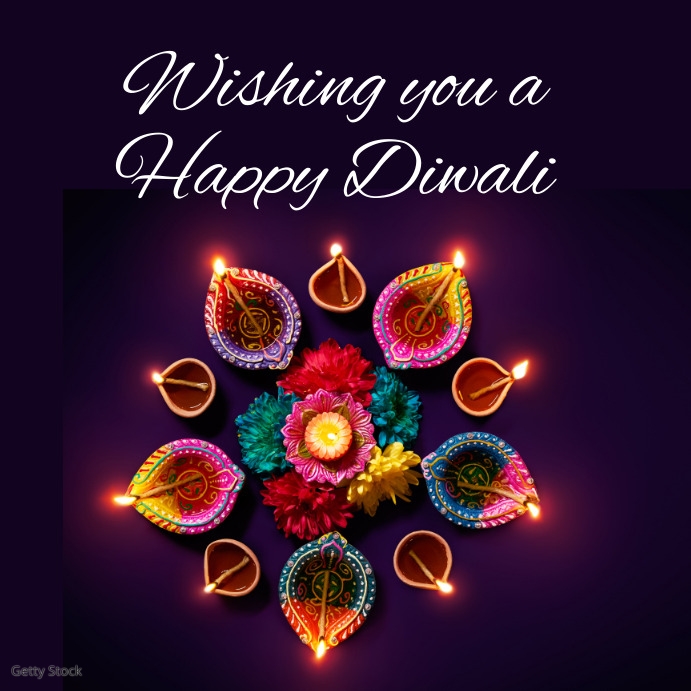 Happy Diwali Greeting Card Design Template | PosterMyWall
