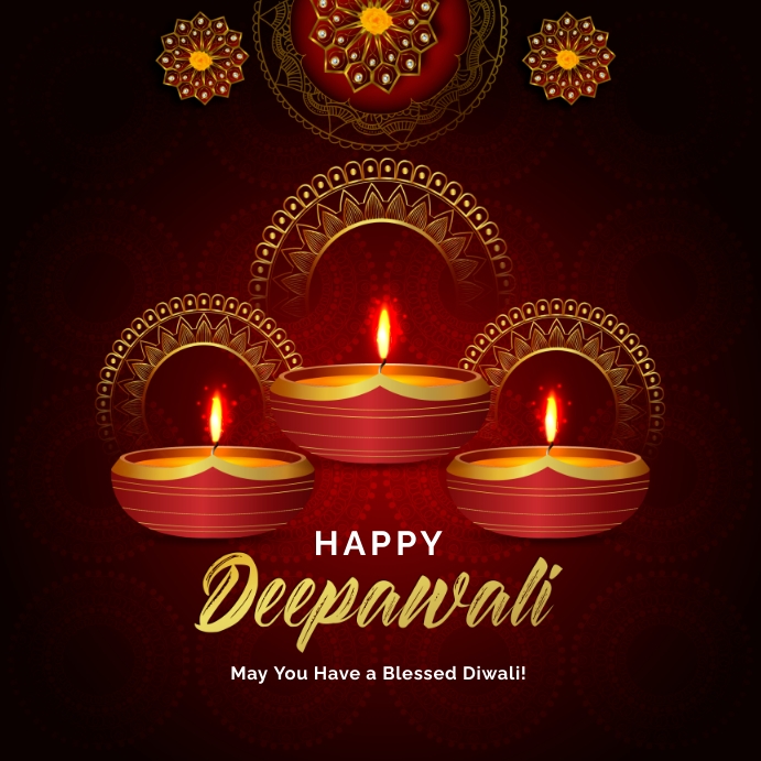 Happy Diwali Greeting Instagram Post Template | PosterMyWall