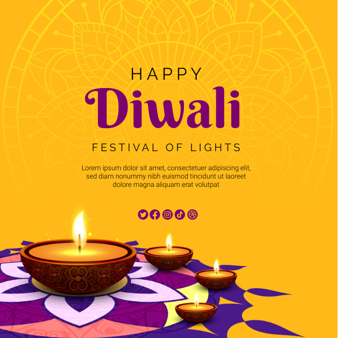 Happy Diwali Greeting Poster Template | PosterMyWall