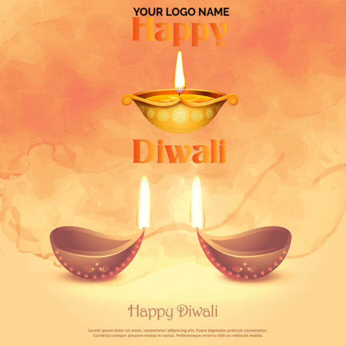 Happy Diwali Illustration, Diwali Candles, Love Logo Template ...