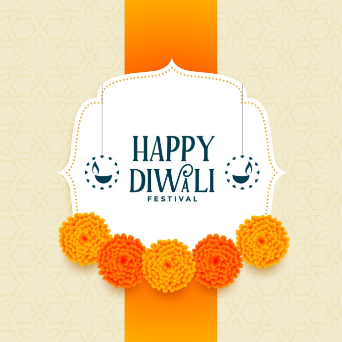 Happy Diwali Pooja background with flowers Template | PosterMyWall