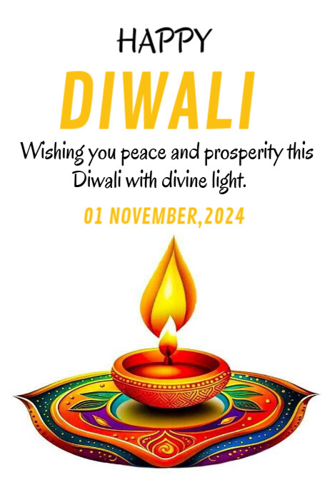Happy Diwali poster 2024 Template | PosterMyWall
