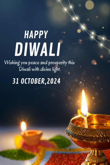 Happy Diwali Poster Design 2024 Template | PosterMyWall