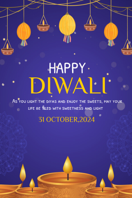 Happy Diwali Poster Design 2024 Template | PosterMyWall