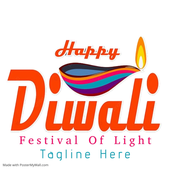 Happy Diwali Text Vector Art Png, Happy Diwali Text Effect With Diya ...
