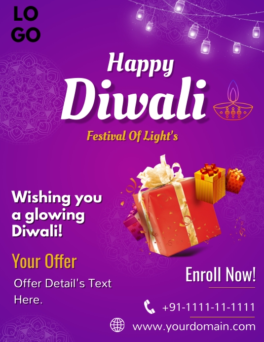 Copy of Happy Diwali Wishes Offer Flyer Template Us L | PosterMyWall