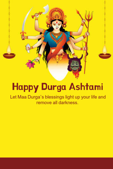 happy durga ashtami Template | PosterMyWall
