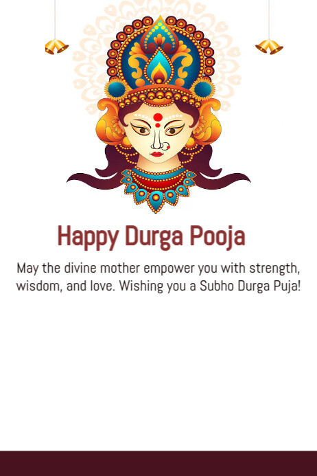 happy durga pooja Template | PosterMyWall