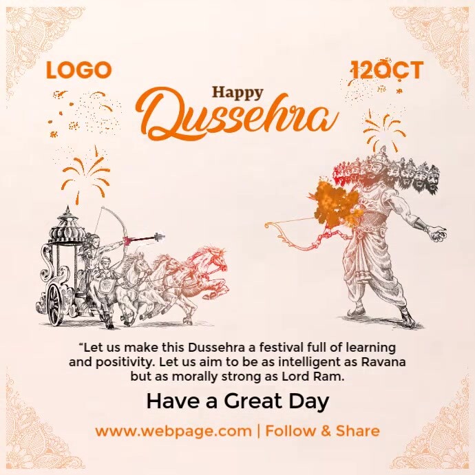 Happy Dussehra Post Template Postermywall