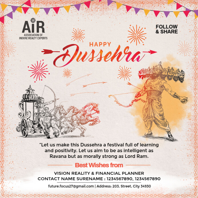 Happy Dussehra Post Template | PosterMyWall