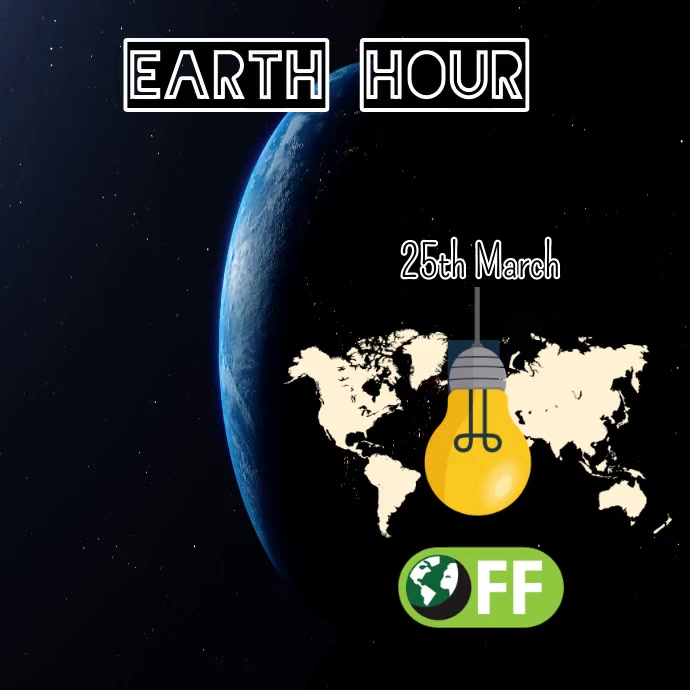 Happy earth hour, earth hour post, earth hour Template | PosterMyWall