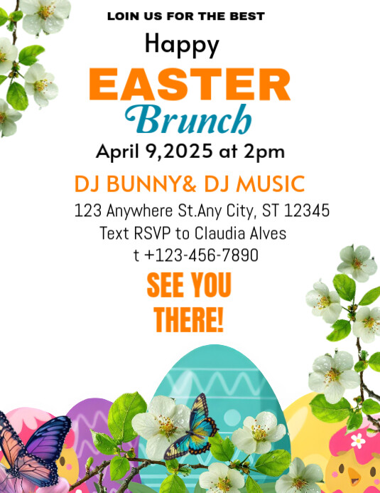 HAPPY EASTER BRUNCH Template | PosterMyWall