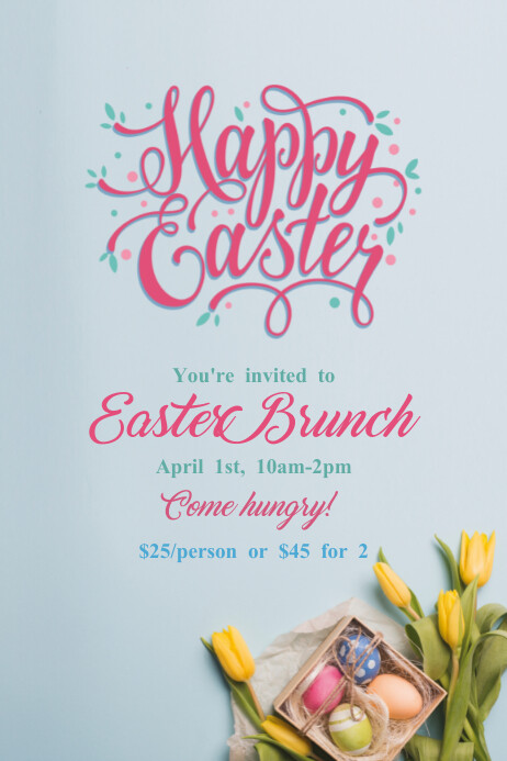 Happy Easter brunch Template | PosterMyWall