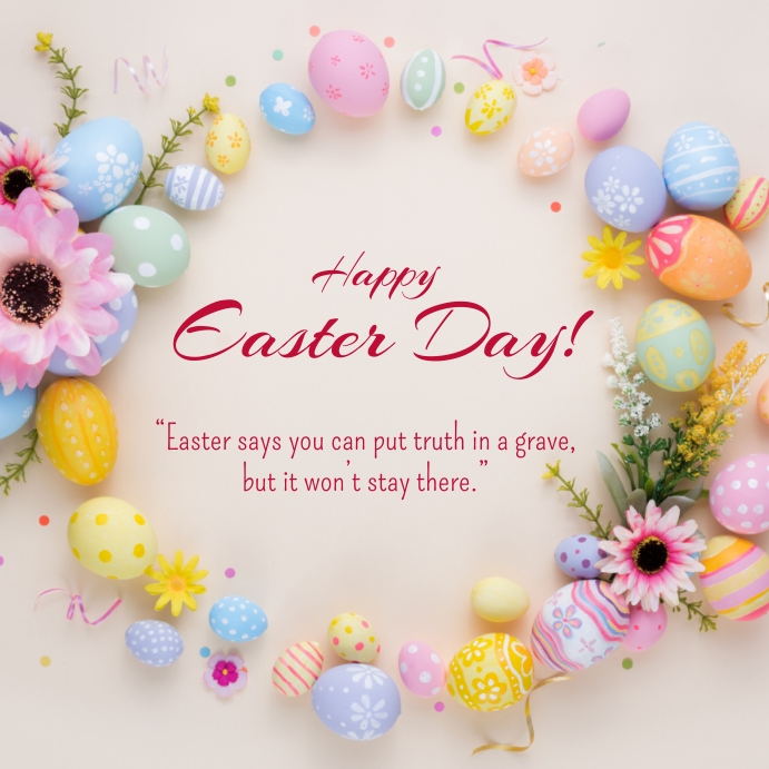 happy easter day,easter day greeting card Template | PosterMyWall