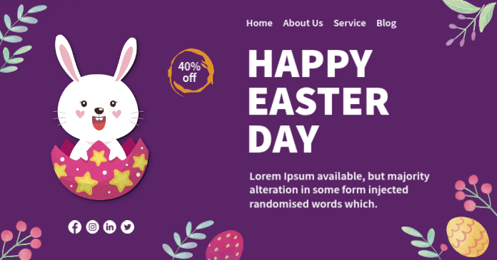 Happy Easter Day Ads Template | PosterMyWall