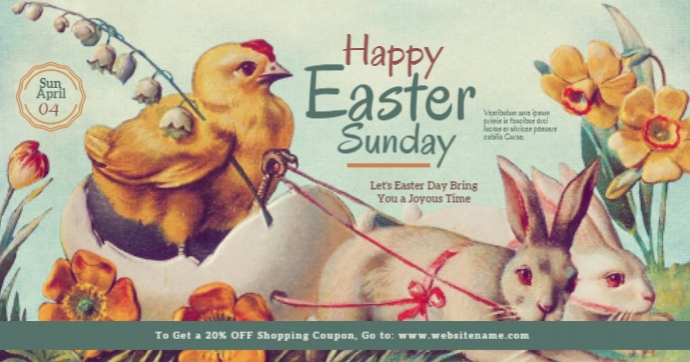 Happy Easter Day Facebook Shared Image Template | PosterMyWall
