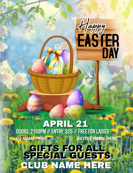 Happy Easter day flyer Template | PosterMyWall