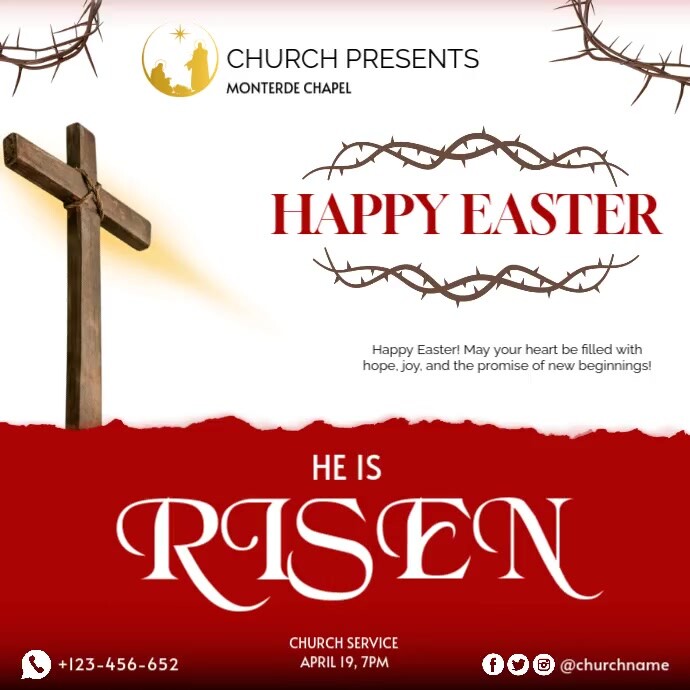 happy easter day poster Template | PosterMyWall