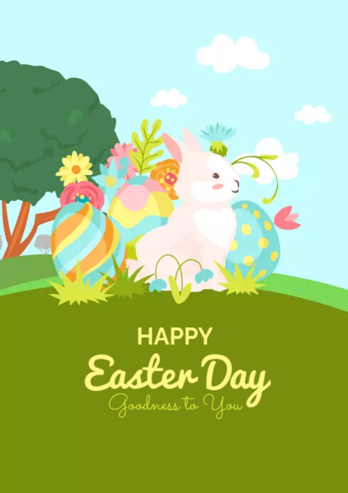 Happy Easter Day Printable a4 Template | PosterMyWall