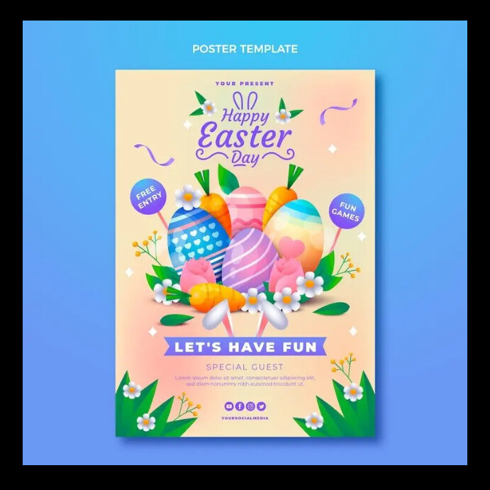 Happy Easter day template | PosterMyWall
