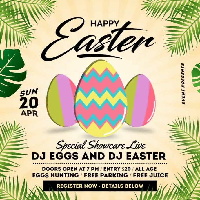 Happy Easter DJ Party Post Template | PosterMyWall