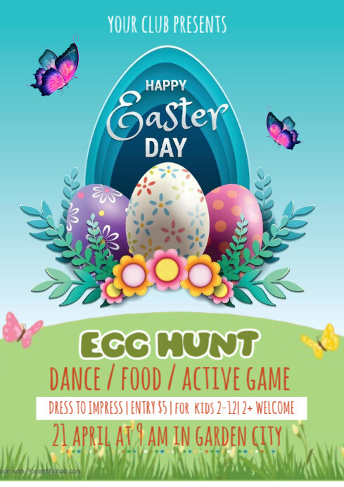 Copy of Happy Easter Egg Hunt A4 | PosterMyWall