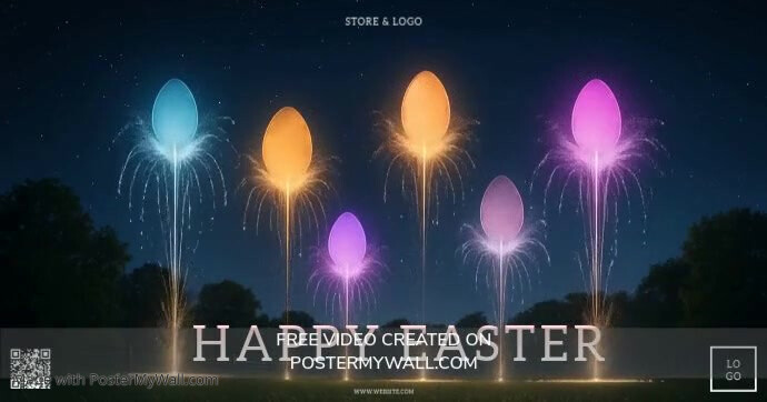 Happy easter fireworks video Template | PosterMyWall