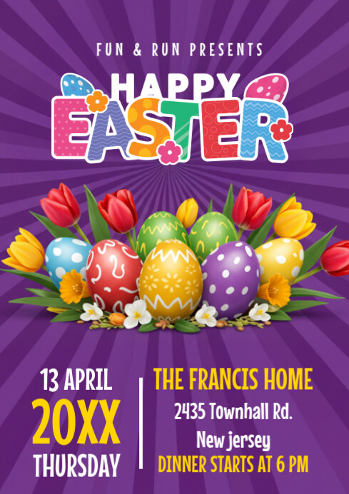 happy easter flyer template | PosterMyWall