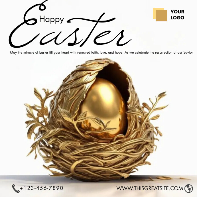 Copy of Happy Easter Golden Egg | PosterMyWall
