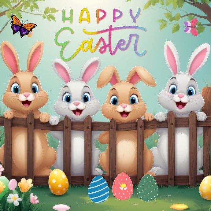 happy easter greeting card Template | PosterMyWall