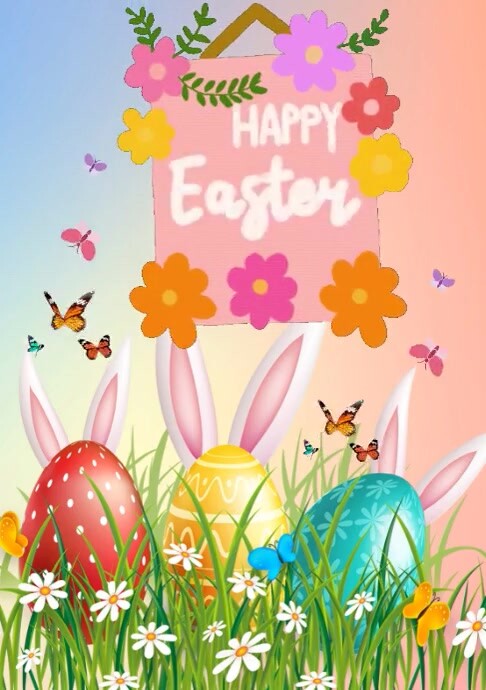 Happy Easter greeting card video Template | PosterMyWall